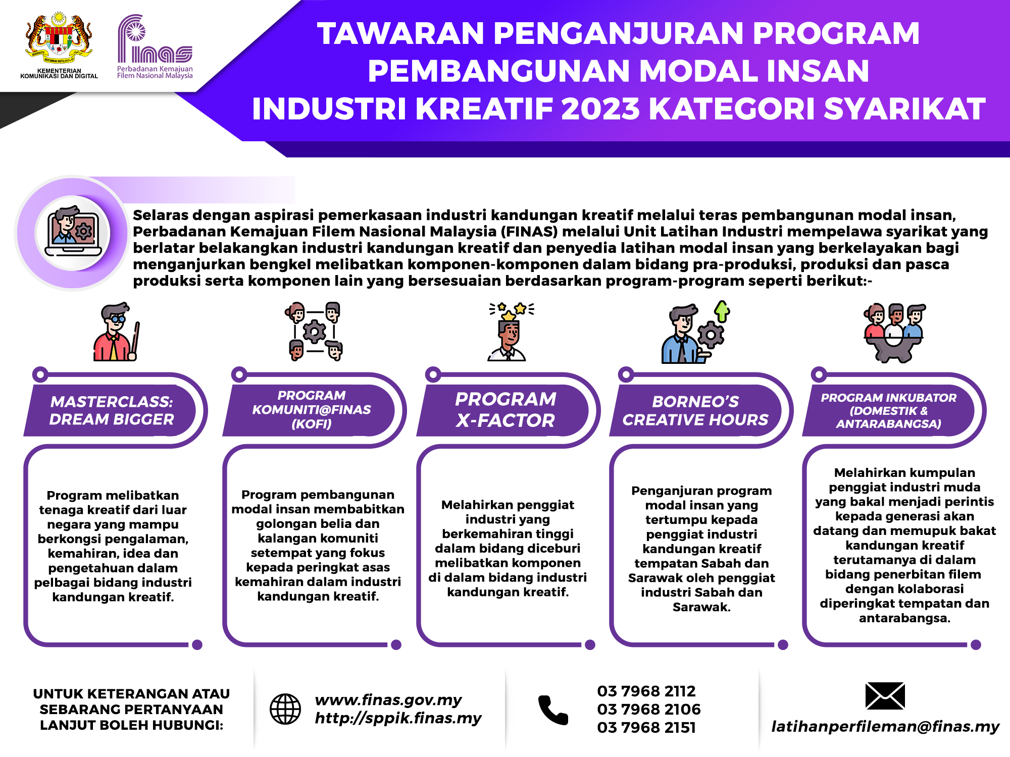 TAWARAN PENGANJURAN PROGRAM PEMBANGUNAN MODAL INSAN INDUSTRI KREATIF ...